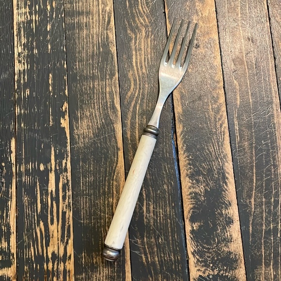 Kitchen | Vintage Eme 181 Arcadia White Handle Fork | Poshmark